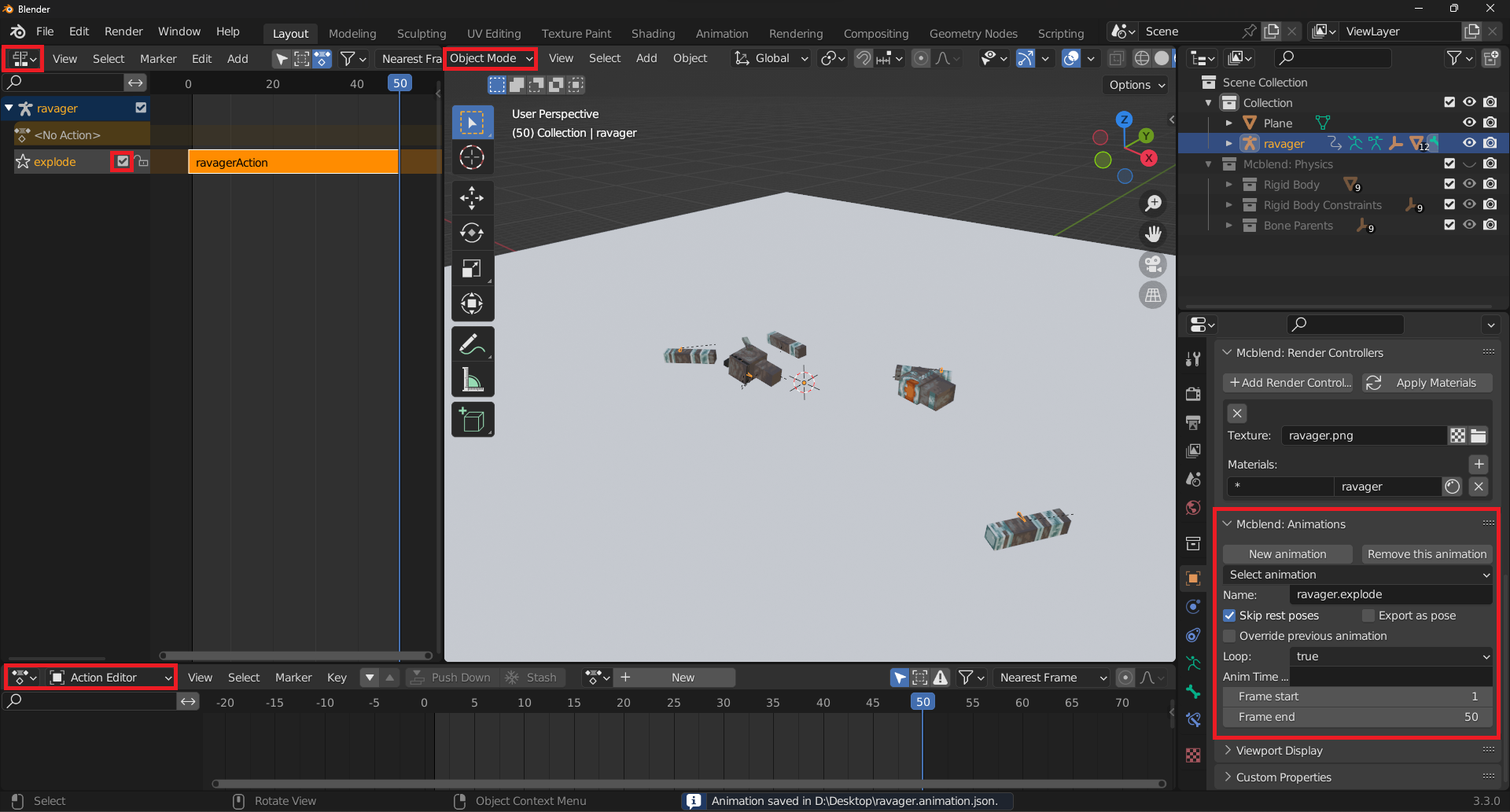 Physics simulation — mcblend 10.2.0 documentation