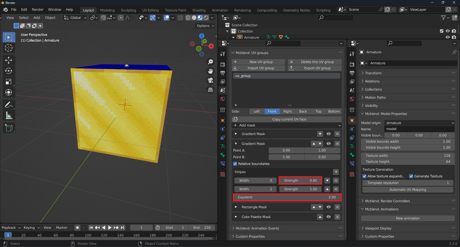 Customizing textures using UV groups — mcblend 10.2.0 documentation